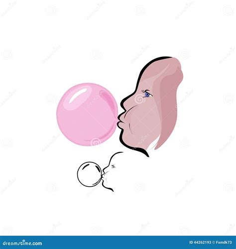 Bubble Gum Blowing Stock Vector Illustration Of Mouth 44262193