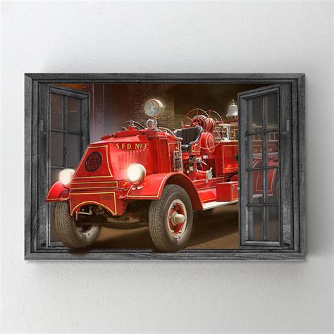 Williston Forge Fire Truck 1 Piece Rectangle Graphic Art Print O Fire