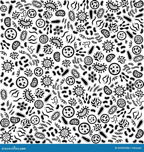 Microorganisms Microscopical Germs On White Background Vector