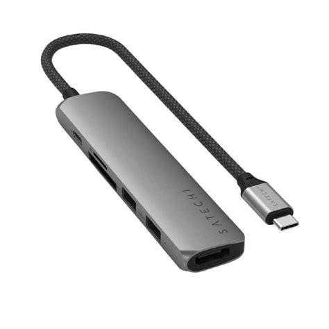 Satechi 6 In 1 Usb C Slim Multiport Adapter 4k Space Grey Noel Leeming