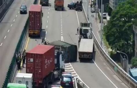 台61南向「5車撞一團」傷亡不明！大車橫躺路中間 通行受阻排除中 Enews新聞網