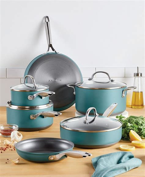 Anolon Achieve Hard Anodized Nonstick Cookware Set 10 Piece Macys
