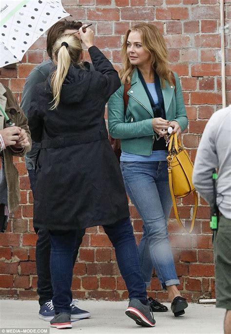 Jessica Marais Looks Very Comfortable On Set Of The Wrong Girl With Ian
