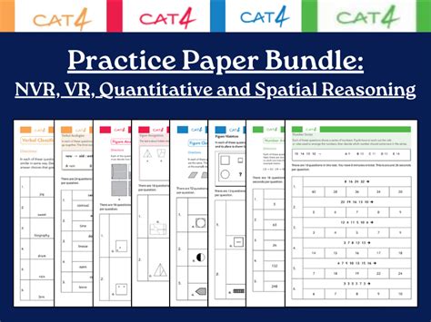 Cat4 Complete Practice Paper Bundle Non Verbal Verbal Quantatitive And Spatial Reasoning