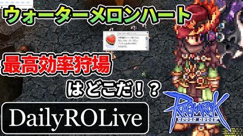 効率の良いウォーターメロン狩場はどこだ 104 Dailyrolive Ro ラグナロクオンライン Youtube