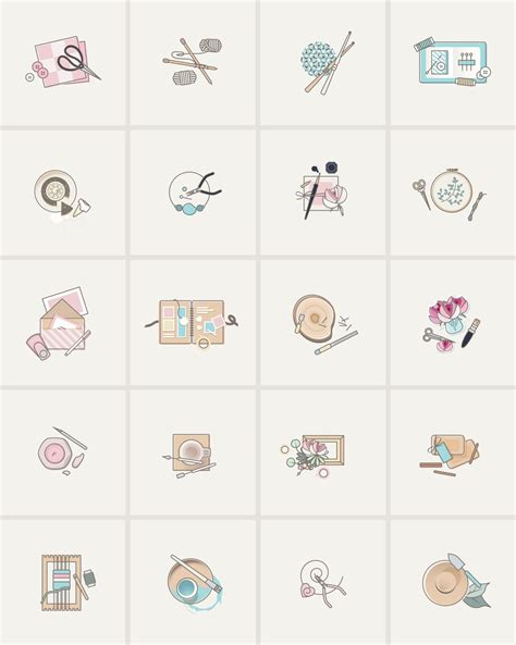Crafts And Hobbies Icon Collection Polar Vectors