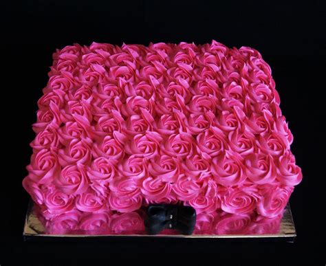 Sheet Cake With Pink Flowers