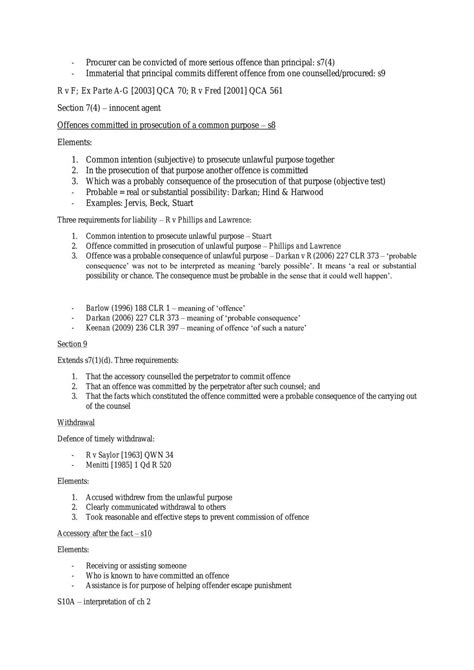 Crime 1 Complete Lecture And Study Notes 2019law Crime 1 Griffith