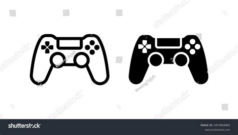 Joystick Gamepad Icon Set Flat Illustration Stock Vector Royalty Free 2474904863 Shutterstock