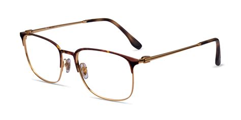 Ray Ban Rb6494 Browline Tortoise Gold Frame Eyeglasses Eyebuydirect