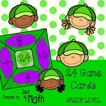 24 Math Game Cards For Intermediate Green Level By Just 4 Math Tpt