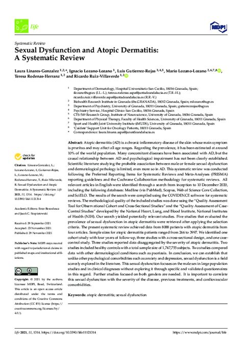 Pdf Sexual Dysfunction And Atopic Dermatitis A Systematic Review