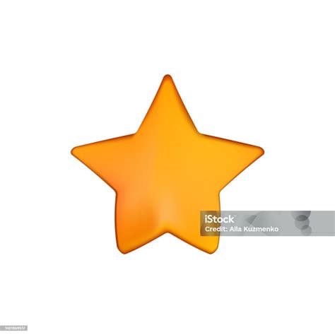 Étoile Réaliste Dor 3d Disolement Sur Le Fond Blanc Icône Festive De