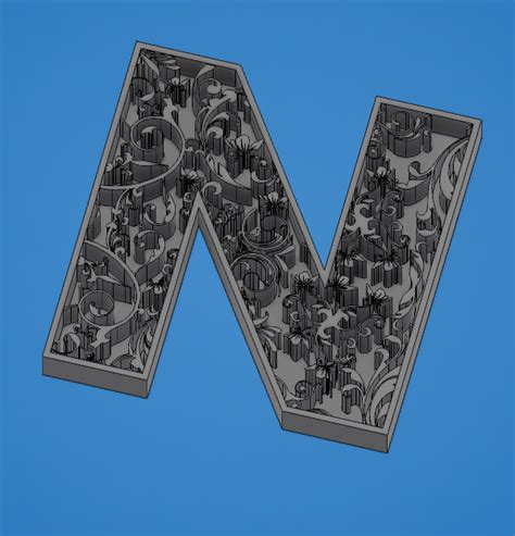 Archivo STL Letra N Decorada Objeto Para Impresora 3D Para