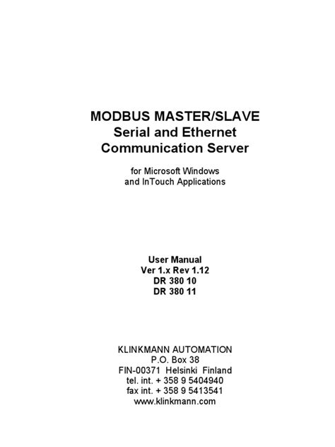 dde modbus pdf network socket port computer networking