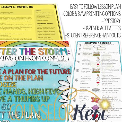 Moving On From Conflict Classroom Guidance Lesson Counselor Keri