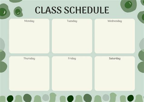 Free Editable Classroom Schedule Template Free Printable