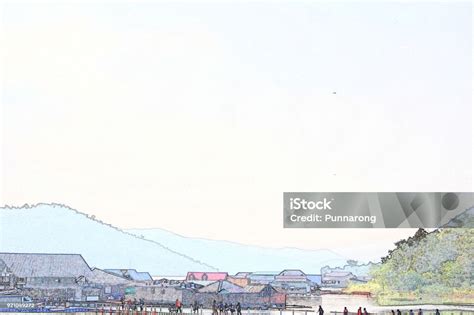 수채화 그림 배경에 숲에서 추상 아름 다운 산 언덕 밑그림 0명에 대한 스톡 사진 및 기타 이미지 0명 가문비나무 개체