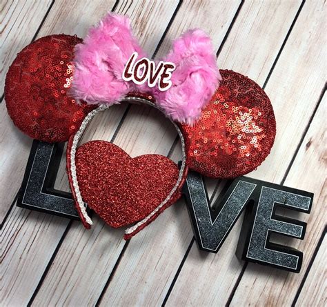 Mickey Valentine Ears Valentine Ears Light Up Ears Led Etsy