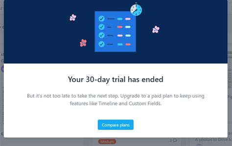 Unable To Close Your 30 Day Trial Has Ended Pop Up Closed Asana Forum