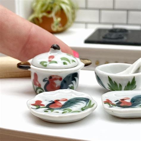 112 1 Scale Dollhouse Miniature Decorative Ceramic Dinner Set
