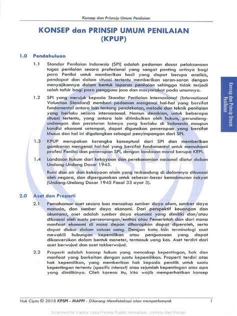 Konsep Dan Prinsip Umum Penilaian Kpup Pdf