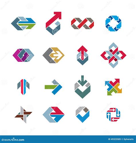 Abstract Unusual Vector Icons Set Creative Symbols Collection Stock