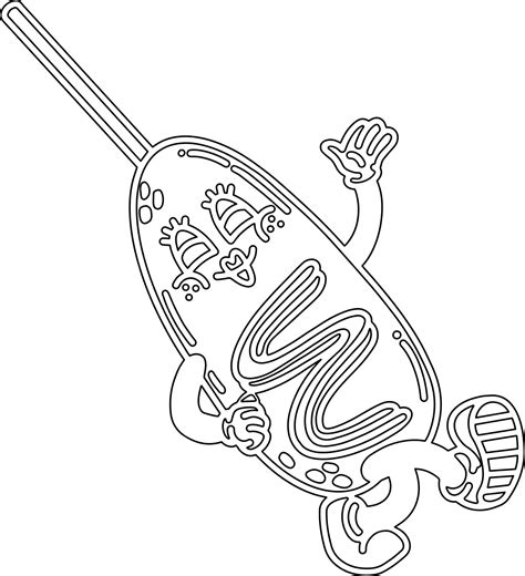 Un Vector De Un Lindo Corndog De Dibujos Animados En Color Blanco Y
