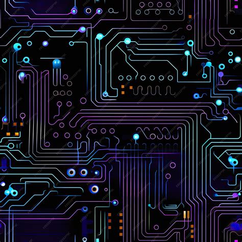 Premium Ai Image Futuristic Circuits Contemporary And Seamless Pixel Pattern