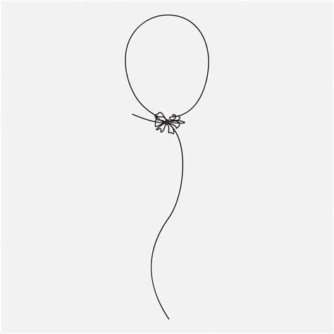 연속 라인 드 드로잉 터 일러스트레이션 풍선 예술 프리미엄 벡터