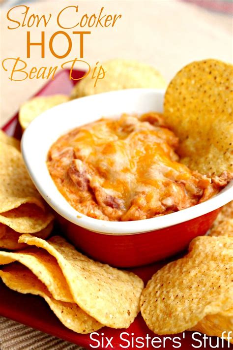 Slow Cooker Hot Bean Dip Recipe Six Sisters Stuff