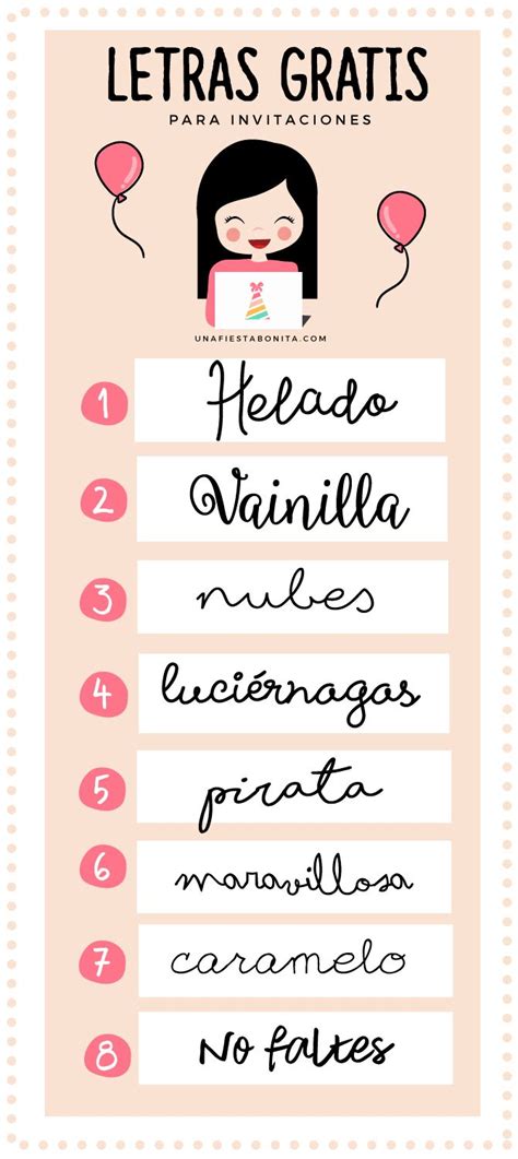 Tipos De Letras Para Invitaciones Reglas Y Normas Apa