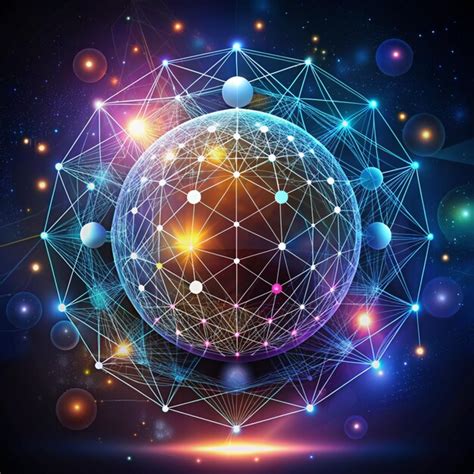 Abstract Geometric Low Polygon And Circle Connecting Dots With Lines On