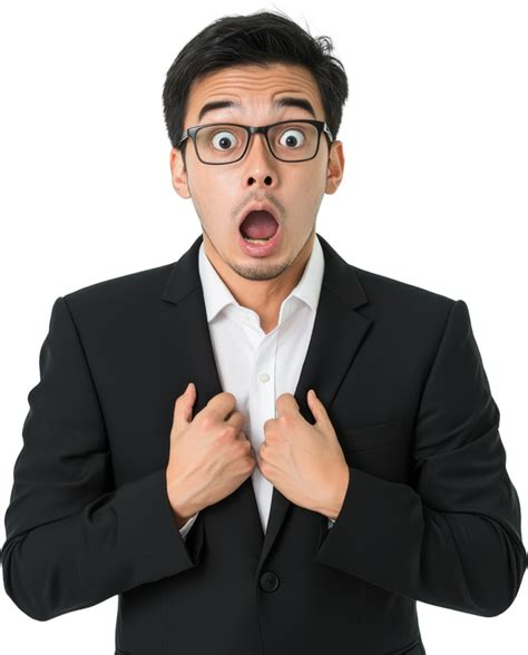 Shocked Businessman In Suit With Open Mouth 50233252 Png