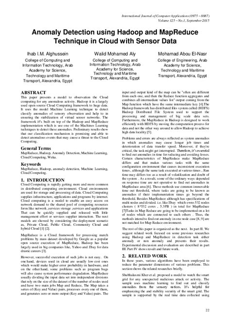 pdf anomaly detection using hadoop and mapreduce technique in cloud