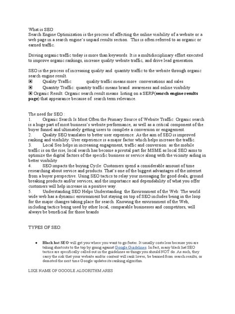 Seo Script Pdf Search Engine Optimization Cyberspace