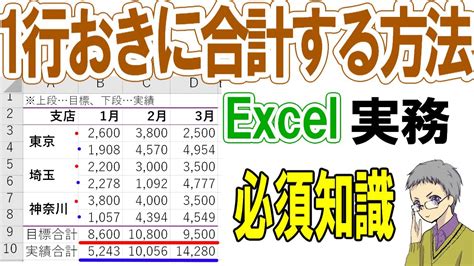 Excel一行おきに合計を計算実務でよく使うので覚えよう YouTube