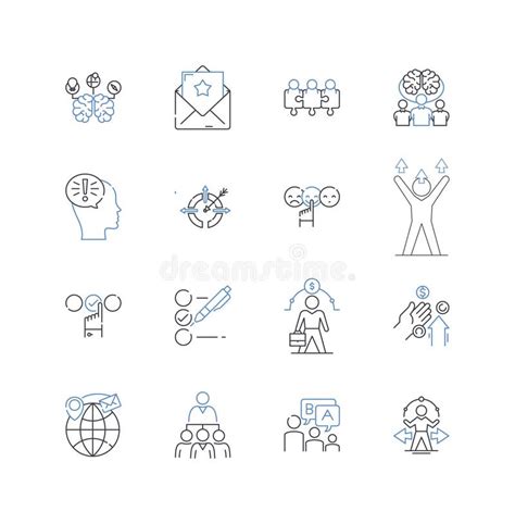 Giant Objectives Line Icons Collection Ambitious Massive Monumental