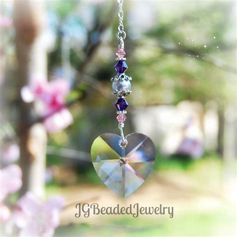 Lavender Pearl Pink Swarovski Crystal Heart Jgbeads