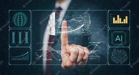 Premium Photo Programmer People Working And Touch Virtual Screen Ai