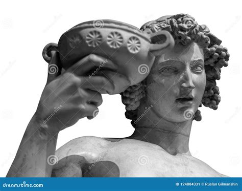 Dionysus Bacchus Wine Statue Portrait Isolated On White Editorial Photo