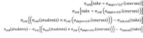 Sql Relational Algebra And Confusing One Complex Examples Stack