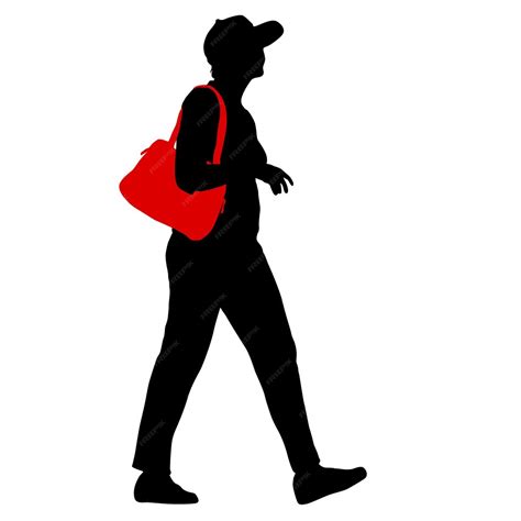 Premium Vector Black Silhouette Woman Standing People On White Background