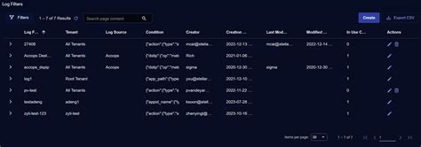 Managing Log Filters