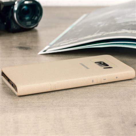 Funda Samsung Galaxy S Oficial LED Flip Wallet Oro