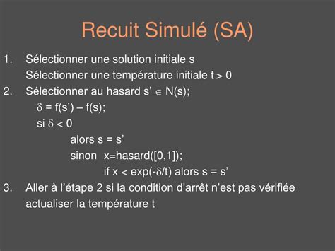Ppt Métaheuristiques Pour Loptimisation Combinatoire Powerpoint Presentation Id864361