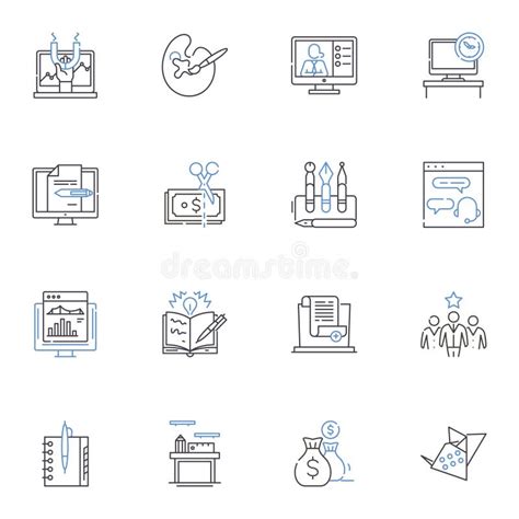 Consumer Research Line Icons Collection Feedback Insights Analysis