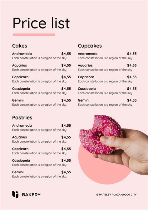 Free And Customizable Delectable Bakery Menu Templates 42 Off