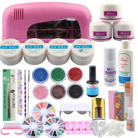 Uv Gel Nail Kit Manicure Set Acrylic Powder With 9w Nail Lamp For Nail Extension Kit Nail Art