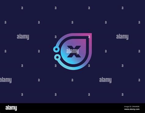 letter x technology vector monogram logo design template letter x